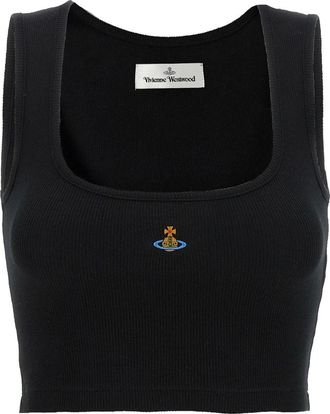 Vivienne Westwood Femme, Tops, Noir, Taille: 38 FR Cropped Rib crop top