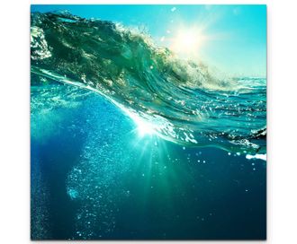 Paul Sinus Art Leinwandbilder | Bilder Leinwand 60x60cm eine zusammenbrechende Welle im Ozean