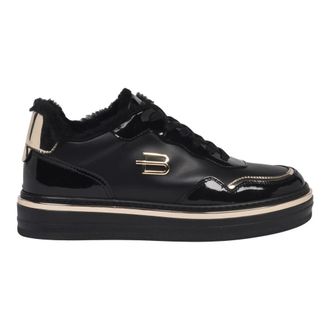Baldinini Schwarzer Sneaker aus Lackleder und Leder - - Shoes - Damen - Schwarzk - 37 EU