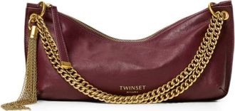 Twinset Sac Hobo avec Pompon - Femme - Sacs - Rouge - Taille: ONE Size