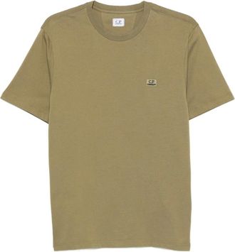 C.P. Company C.p. Company, Homme, Tops, Beige, Taille: XL T-Shirt &agrave; Manches Courtes avec Patch Logo en Jersey 30/1