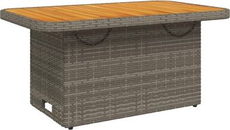 Generic H&ouml;henverstellbarer Gartentisch, Terrassentisch, Balkontisch, Rattantisch,Couchtisch, Gartenm&ouml;bel Tisch, Garten Esstisch, Poly Rattan und Akazienholz, 