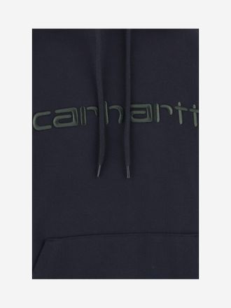 Carhartt Work in Progress Cotton-Blend Logo Hoodie - Navy