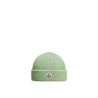 Moncler Moncler Bonnet En Tricot De Coton, Homme, Vert, Taille: Uni
