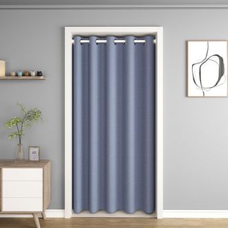 ICEGREY T&uuml;rvorhang Thermo K&auml;lteschutz Dicke Verdunklungsvorh&auml;nge, &Ouml;senvorhang Winter Blickdicht Schlafzimmer Gardinen W&auml;rmeisolierend, Blau