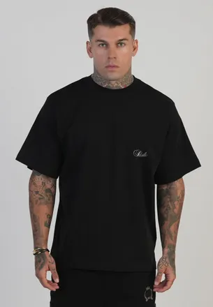 Siksilk Mens Black Oversized T-Shirt XXL