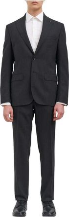 Paoloni Homme, Costumes, Noir, Taille: XL Abito in lana stretch