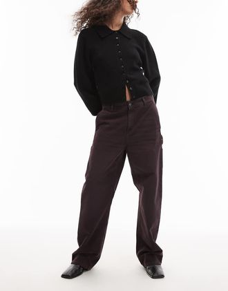 Carhartt Work in Progress Pierce - Carpenter-Hose in Braun mit geradem Schnitt-Brown