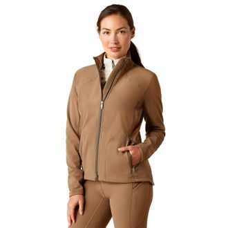 Ariat Womens Boreas Full Zip Sweatshirt Long Sleeve in Canteen, Size X-Small, by Ariat