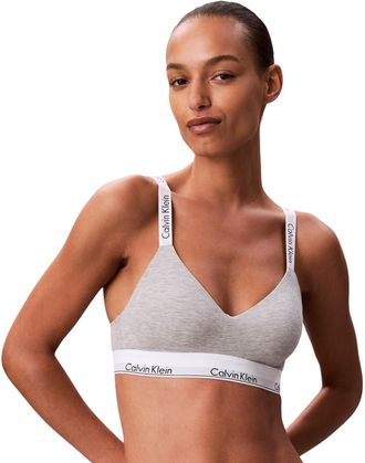 Calvin Klein Damen BH Bralette Lightly Lined Elastischer Bund, Grau (Grey Heather), XS