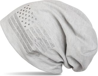 styleBREAKER M&uuml;tze Beanie mit USA Flagge aus Strass