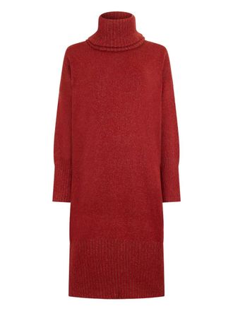 Malo roll-neck midi dress - Rot