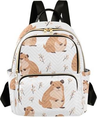 Mnsruu Mini sac à dos pour femme Capybara Little Animal Forêt Petit sac à dos tendance pour femme Sac à dos décontracté Sac à dos Sac à dos, Multi708, S