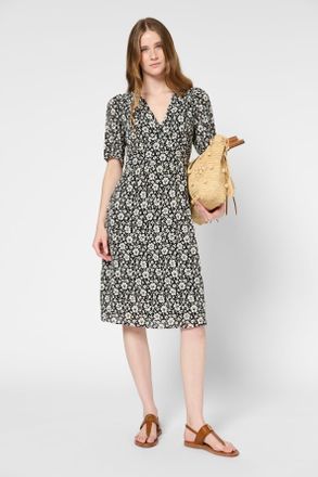 Gerard Darel Robe courte et cintr&eacute;e &agrave; fleurs - PAGET - Noir