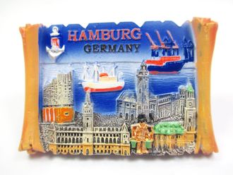 Generic Hamburg Poly Magnet Germany Souvenir Elbphilharmonie Hafen Landungsbr&uuml;cken