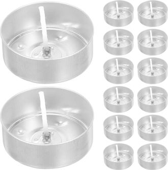 Hemobllo 150 St&uuml;ck Aluminium Teelichthalter mit Baumwolldocht Rund Leicht f&uuml;r Selbstgemacht Kerzenherstellung Weihnachts und Hochzeitsdeko