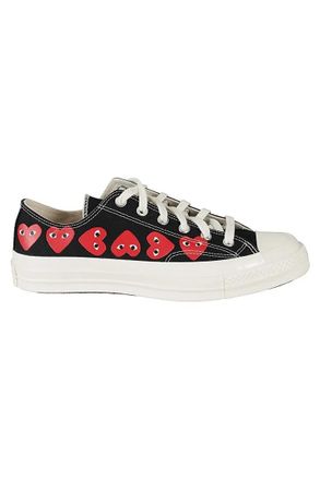Comme Des Gar&ccedil;ons Low-Top Sneaker - Multi-Heart Print Low Top Sneakers - Gr. 10 - in Schwarz - f&uuml;r Damen