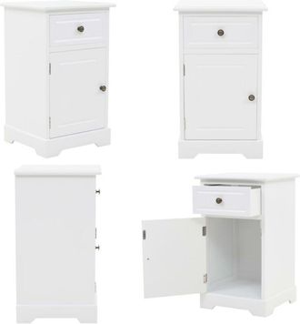 vidaXL Table de chevet mdf et bois de pin 35x32x59 cm - Table De Chevet - Table De Nuit - Meuble De Chambre - Mobilier Blanc - Commode - Home & Living