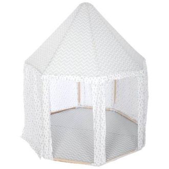 Atmosphera Atmosphera - Tente yourte enfant gris 119,5x119,5x140 cm - Polyester et polypropyl&egrave;ne - Structure en bois de peuplier - Espace de jeu magique