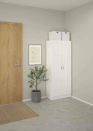 Dmora Schuhschrank Oceane, Schuhregal, Mehrzweck-Eingangsgarderobe, M&ouml;bel f&uuml;r Schuhe, 69x35 h170 cm, Wei&szlig;