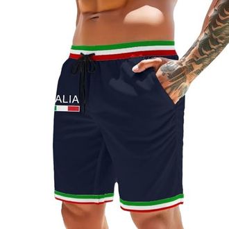 Generic Rrongwn Short Homme Drapeau Italie Short Taille &eacute;lastique Cordon de serrage Pantalon de natation d&eacute;contract&eacute; Pantalon de plage l&eacute;ger Short de loisirs 