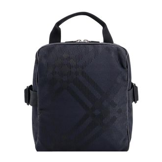 Burberry Schwarze Schultertasche mit doppelten F&auml;chern - - Bags - Herren - Schwarzk - ONE SIZE