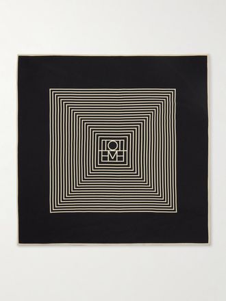 Toteme Tuch Aus Cr&ecirc;pe De Chine Aus Seide Mit Streifen - Schwarz