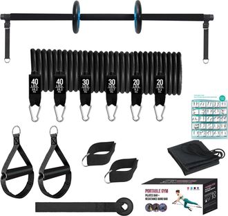 Generic Bar Kit Resistance Bands, Bar Workout Widerstand Reifen, Tragbare Multifunktionale Bauchmuskelrolle Ganzk&ouml;rpertraining Frauen Und M&auml;nner