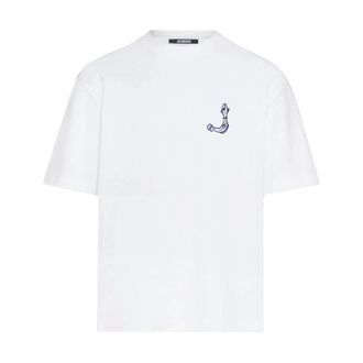 Jacquemus Homme, Tops, Blanc, Taille: M T-shirt Mer&ugrave;