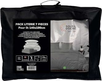 Soleil d'Ocre Bettwäsche-Set, 7-teilig, Boheme, Grau, für Bett mit 140 x 190 cm