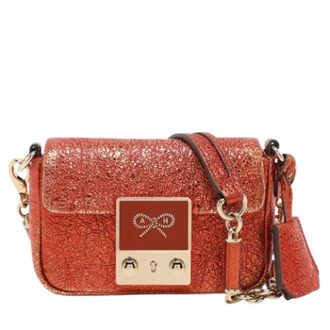 Anya Hindmarch Pre-owned Metallic Foil Leder Crossbody Bag - - Pre-owned - Damen - Rot - ONE SIZE