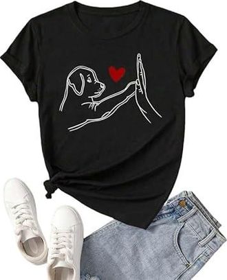 Keephen Golden Retriever T-Shirt &Eacute;t&eacute; Dr&ocirc;le Chien Tape men Cinq Impression 3D Femmes Manches Courtes Col Rond Tee Shirt Casual Pullover Tops