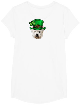 Whyitsme Design Lustiger St. Patricks Day West Highland Terrier Hund Westie T-Shirt