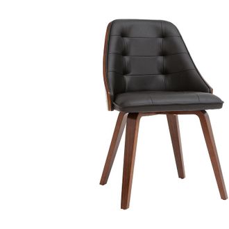 Miliboo Designer-Stuhl in schwarz und dunklem Holz FLUFFY