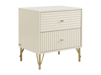 Vente-Unique Table de Chevet 2 tiroirs - Beige - LOUREO