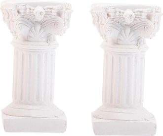 Garneck 2stücke Römische Säulen Kerzenhalter Aus Harz Für Stumpenkerzen Vintage Tischdeko Für Hochzeit Party Urlaub Deko Kerzenständer Für Innen Und Außen