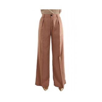 Pinko Wide Leg Lyocell Trouser - - Trousers - Damen - Braun - XL