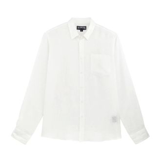 Vilebrequin Homme, Chemises, Blanc, Taille: XL Chemise en Lin Caroubis