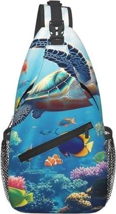 Generic Sac &agrave; dos &agrave; bandouli&egrave;re tortues de mer, poissons, corail, sac &agrave; dos de voyage pour homme, sac &agrave; dos de randonn&eacute;e