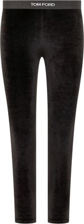 Tom Ford Femme, Pantalons, Noir, Taille: 36 FR Stretch Lustrous Velour Signature Leggings