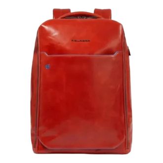 Piquadro Zweifach-Leder-Laptop-Rucksack 15.6 - - Bags - Herren - Orange - ONE SIZE