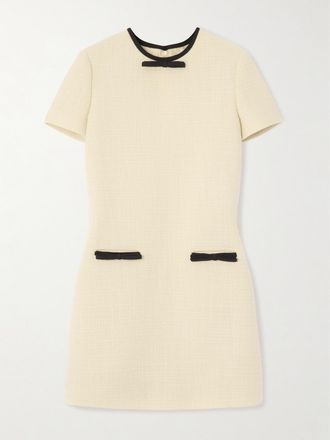 Valentino Garavani Minikleid Aus Tweed Aus Einer Wollmischung Mit Zierschleifen - Creme