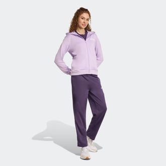 adidas Trainingsanzug ADIDAS SPORTSWEAR W LINEAR TS, Damen, Gr. XL, powder plum, Obermaterial: 100% Polyester, Sportanz&uuml;ge Trainingsanzug, zweiteiliges Set, 
