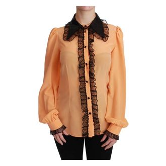 Dolce & Gabbana Lang&auml;rmlige Blusenshirt - - Blouses & Shirts - Damen - Gelb - XS