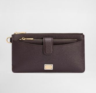 Dolce & Gabbana Kartenetui Aus Dauphine-kalbsleder - Frau Geldbörsen Und Kleinlederwaren Violett Leder Onesize