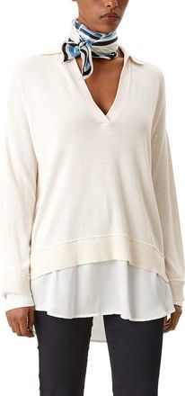 s.Oliver Black Label Damen Langarm Regular Fit Pullover Sweater, Off-white Melange, 36 EU