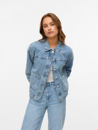 Vero Moda Jeansjacke VMJAMIE LS DENIM SHACKET MIX NOOS Baumwollmischung