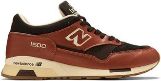 New Balance Unisexe Made in UK 1500v1 en Orange/Noir/Marron/Jaune, Suède/Mesh, Taille 37.5 Large