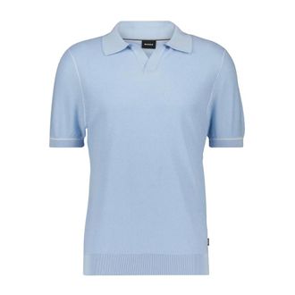 HUGO BOSS Homme, Tops, Bleu, Taille: XL Polo en maille &agrave; manches courtes