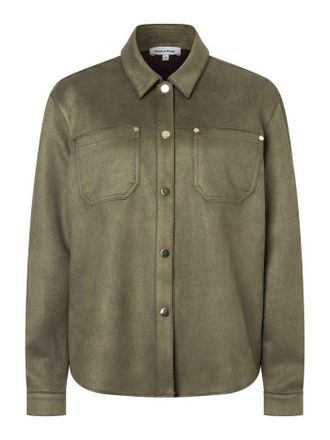 More & More Langarmbluse softes Wildleder-Optik-Hemd